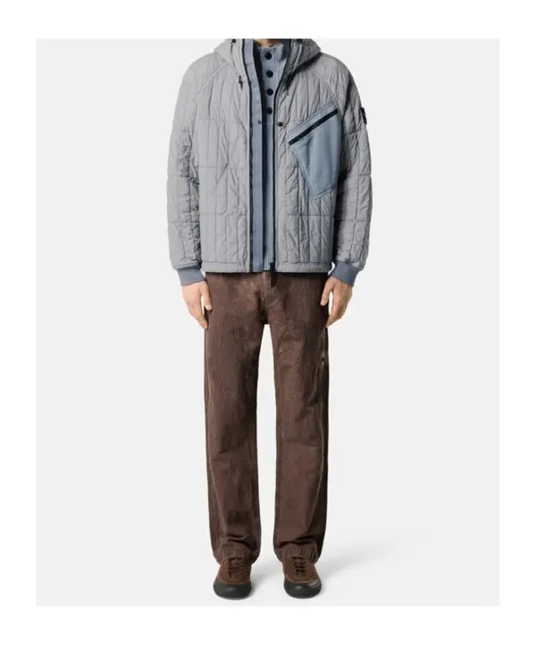 Stone Island Quilted Hooded Jacket With Anti-drop Finish