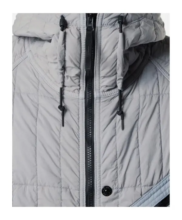 Stone Island Quilted Hooded Jacket With Anti-drop Finish