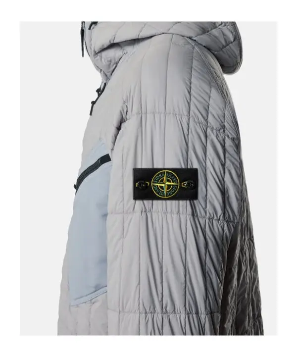 Stone Island Quilted Hooded Jacket With Anti-drop Finish