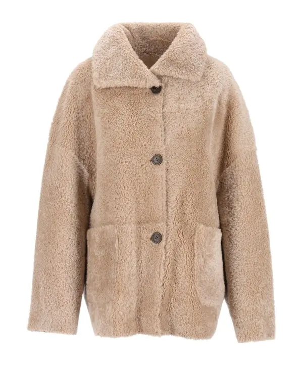 ARMA Single-breasted Fur Coat - Light Brown
