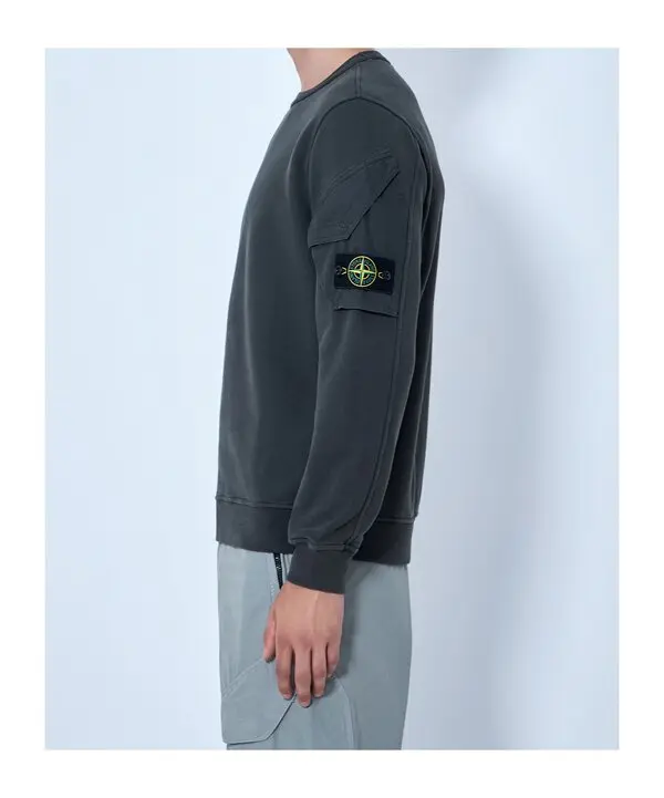 Stone Island Crewneck Sweatshirt With Sleeve Pocket