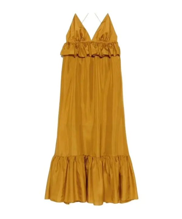 Zimmermann Rhiannon Ruffle Maxi Dress - Gold