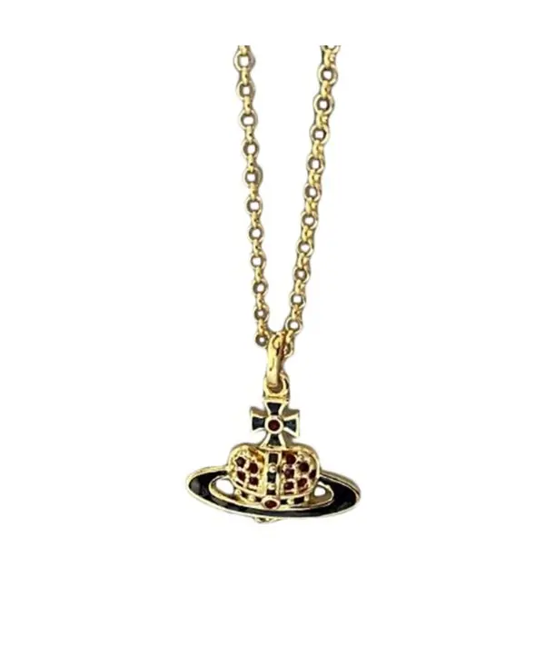 VIVIENNE WESTWOOD Logo Pendant Necklace - Yellow