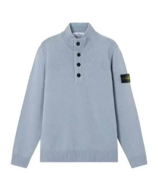 Stone Island Regular-fit Half-zip Jumper With Button Placket