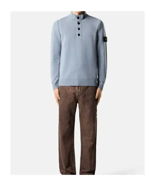 Stone Island Regular-fit Half-zip Jumper With Button Placket