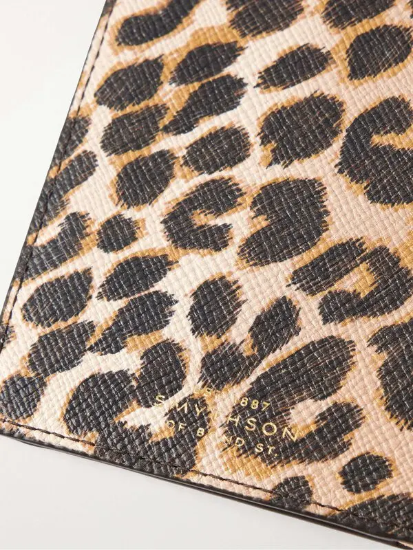 Smythson Panama Leopard-print Leather Passport Holder