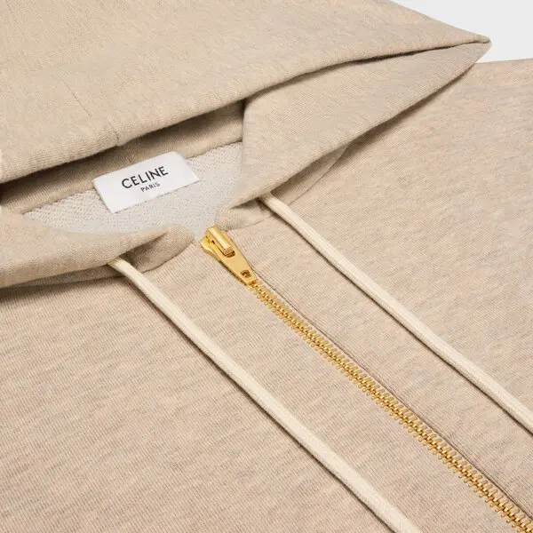 Celine Zipped Blason Hoodie In Cashmere Cotton