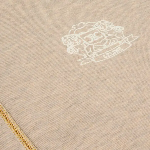 Celine Zipped Blason Hoodie In Cashmere Cotton