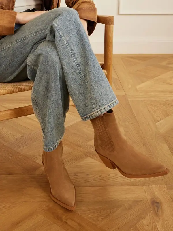 Paris Texas Dallas Suede Ankle Boots - Brown