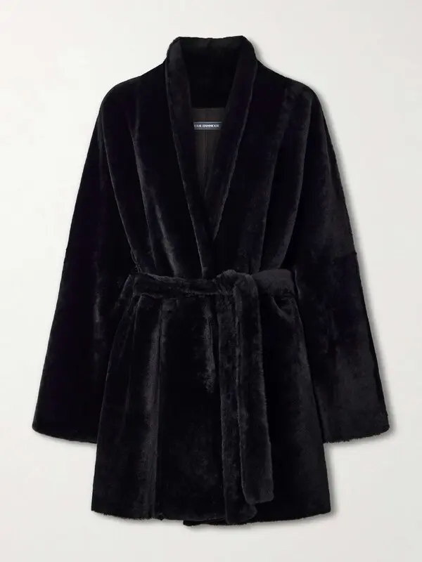 Nour Hammour Paneled Shearling Coat