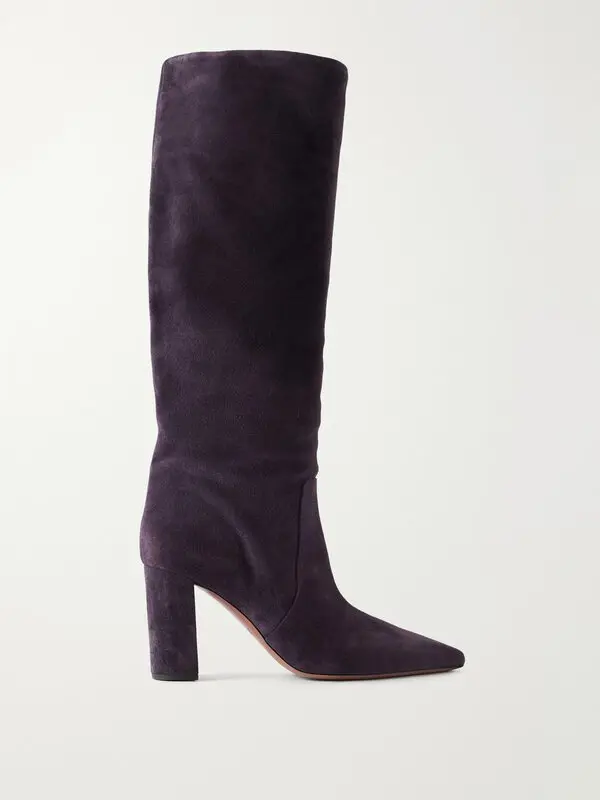 Paris Texas Anja 85 Suede Knee High Boots - Purple