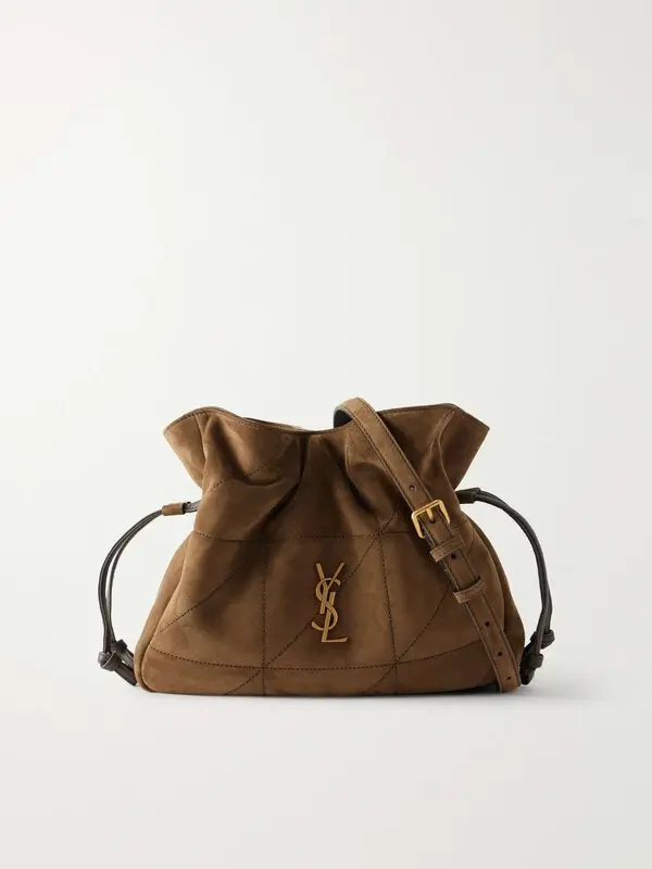 Saint Laurent Jamie Quilted Suede Shoulder Bag - Brown