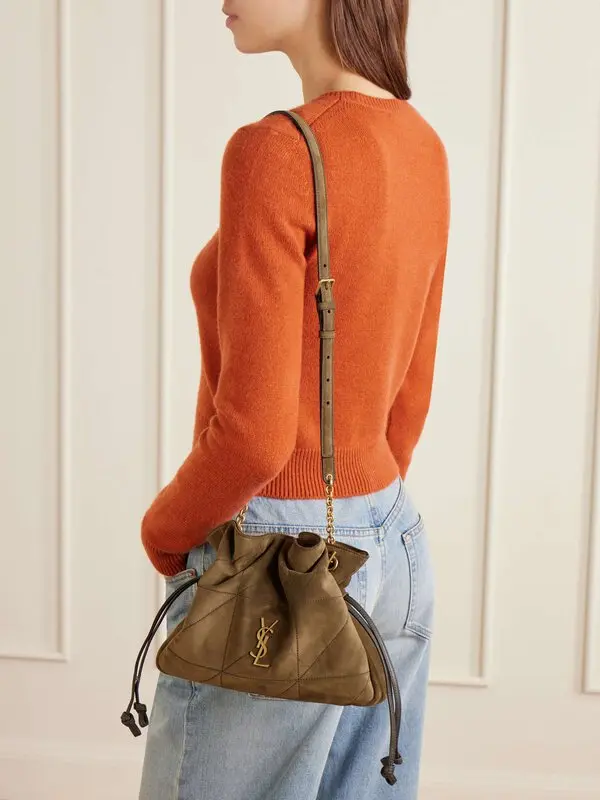 Saint Laurent Jamie Quilted Suede Shoulder Bag