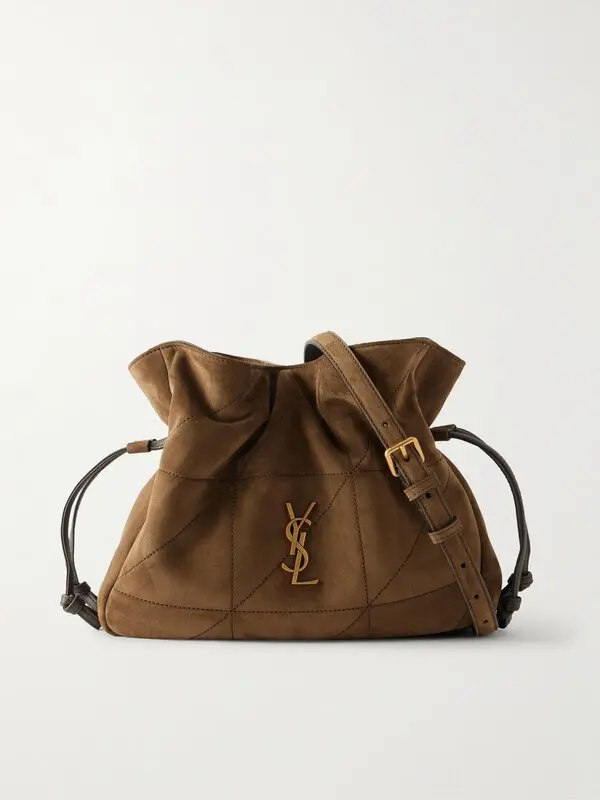 Saint Laurent Jamie Quilted Suede Shoulder Bag - Brown