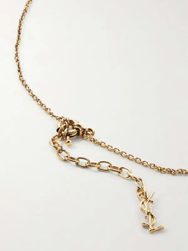 Saint Laurent Charm Pendant -tone Necklace