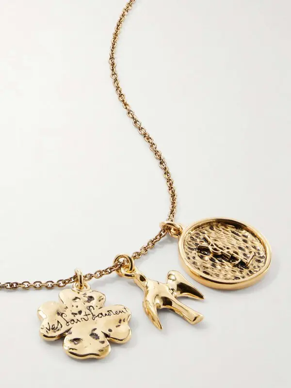 Saint Laurent Charm Pendant -tone Necklace