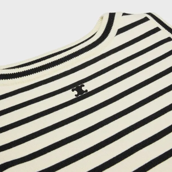 Celine Triomphe Marinière Mini Dress In Wool