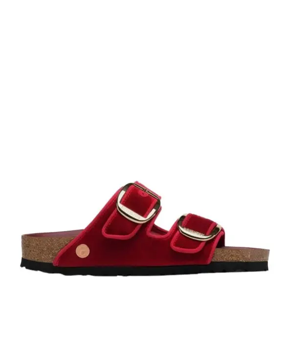 BIRKENSTOCK Arizona Big Buckle Piping Rivet Logo - Red