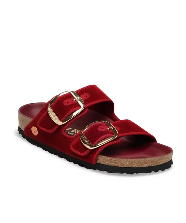 BIRKENSTOCK Arizona Big Buckle Piping Rivet Logo Slides