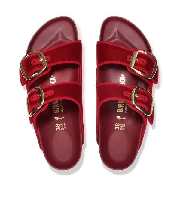 BIRKENSTOCK Arizona Big Buckle Piping Rivet Logo Slides
