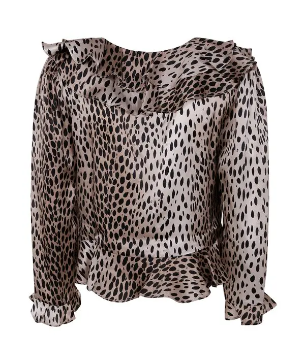 Rixo Atlas Ruffled Hem Printed Blouse