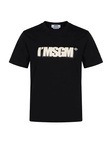 MSGM Cotton Logo Print T-shirt - Black
