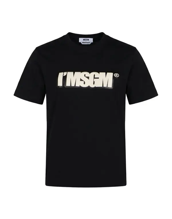 MSGM Cotton Logo Print T-shirt - Black