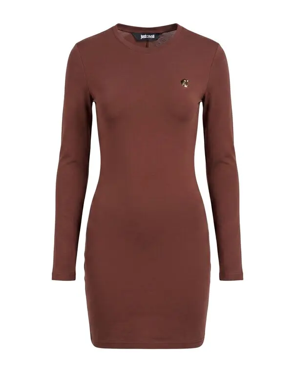 Just Cavalli Cotton And Elastane Long Sleeve Mini Dress