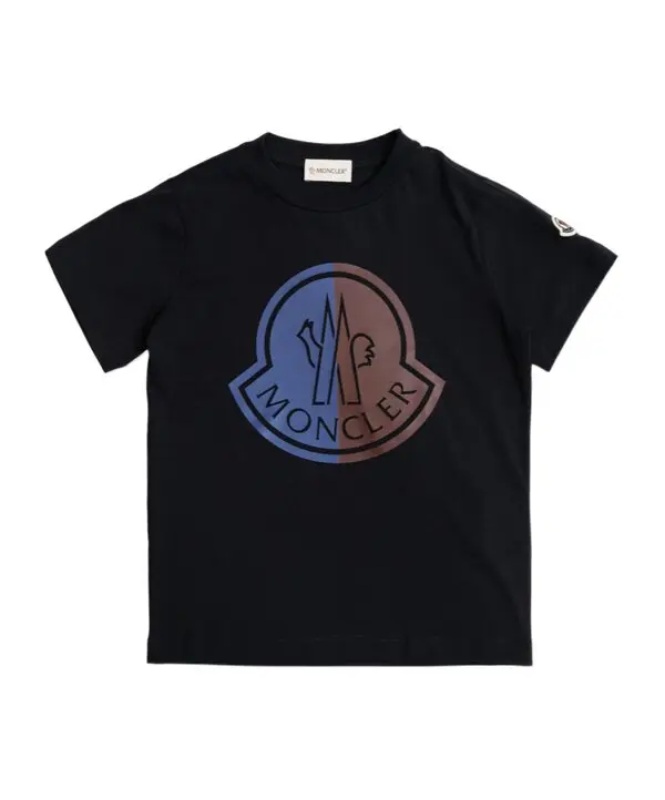Moncler Logo Printed Crewneck T-shirt - Navy Blue