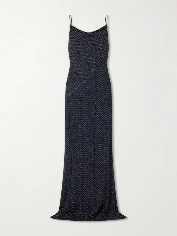 Missoni Chevron Metallic Crochet-knit Maxi Dress
