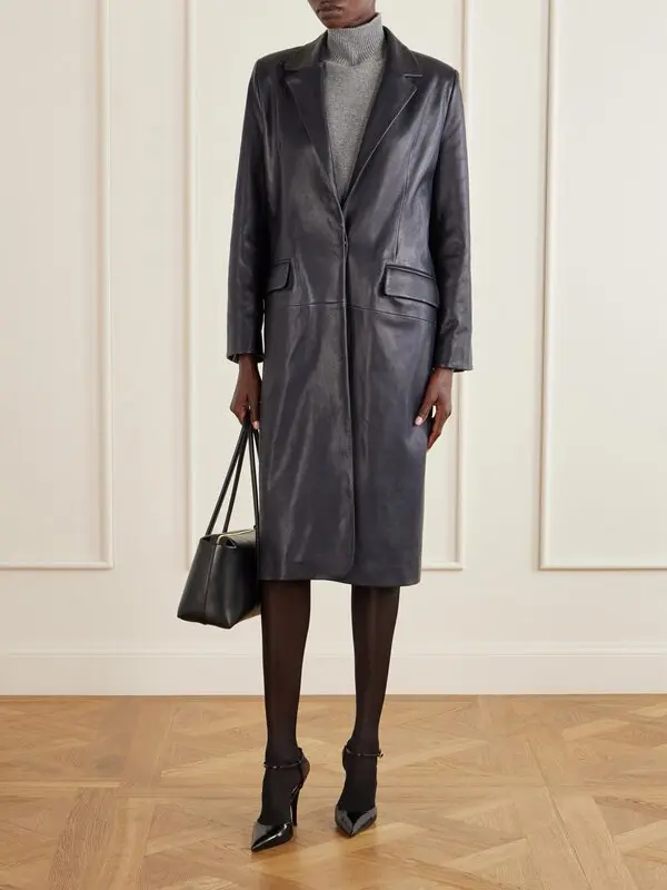 Nour Hammour Isaline Leather Coat