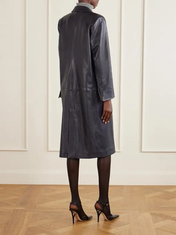 Nour Hammour Isaline Leather Coat