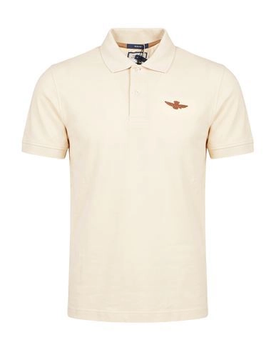 AERONAUTICA MILITARE Polo Shirt Cream Size Cotton, Elastane - White