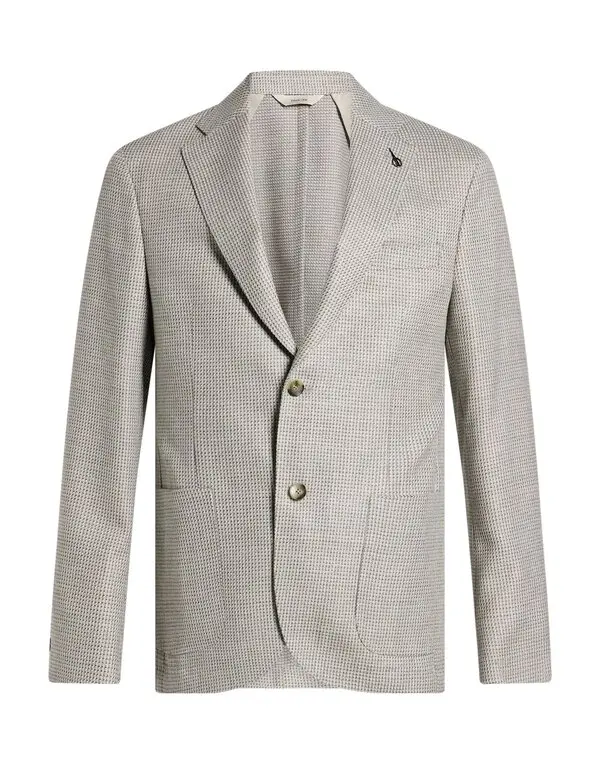 PAOLONI Blazer Size Virgin Wool, Silk, Linen