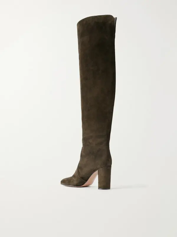 GIANVITO ROSSI Glen Cuissard 85 Over-the-knee Suede Boots - Green