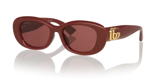Gucci Gg Logo Sunglasses - Burgundy