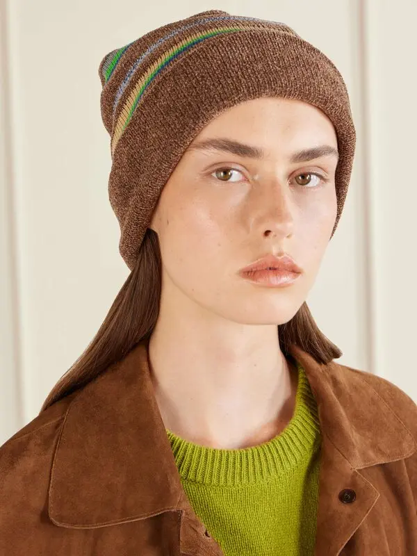 MAISON MARGIELA Stripped Cotton And Wool-blend Beanie