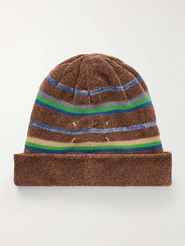 MAISON MARGIELA Stripped Cotton And Wool-blend Beanie