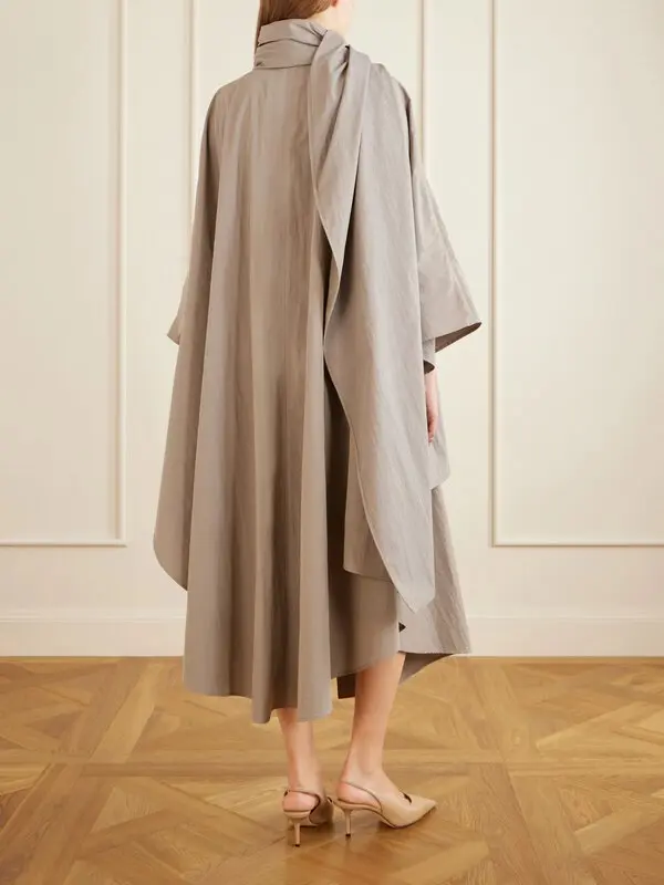 Magda Butrym Cotton-blend Trench Coat With Tonal Scarf