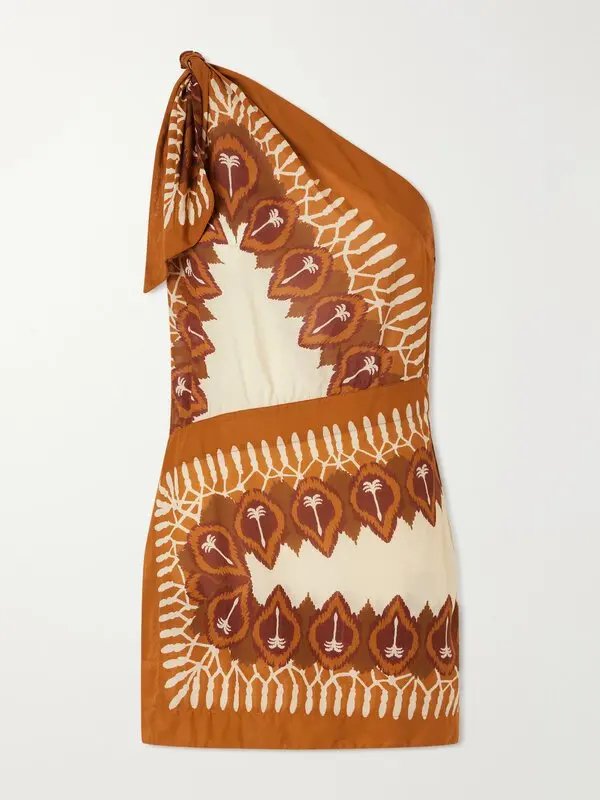 Johanna Ortiz Sun Traveller Printed Cotton-voile Mini Dress - Orange