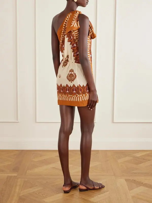 Johanna Ortiz Sun Traveller Printed Cotton-voile Mini Dress - Orange