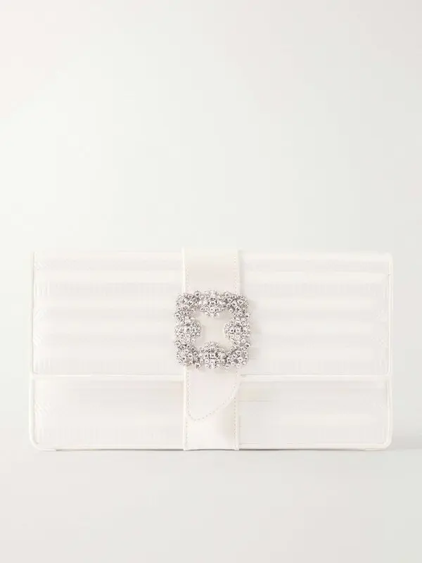 Manolo Blahnik Capri Clutch - White