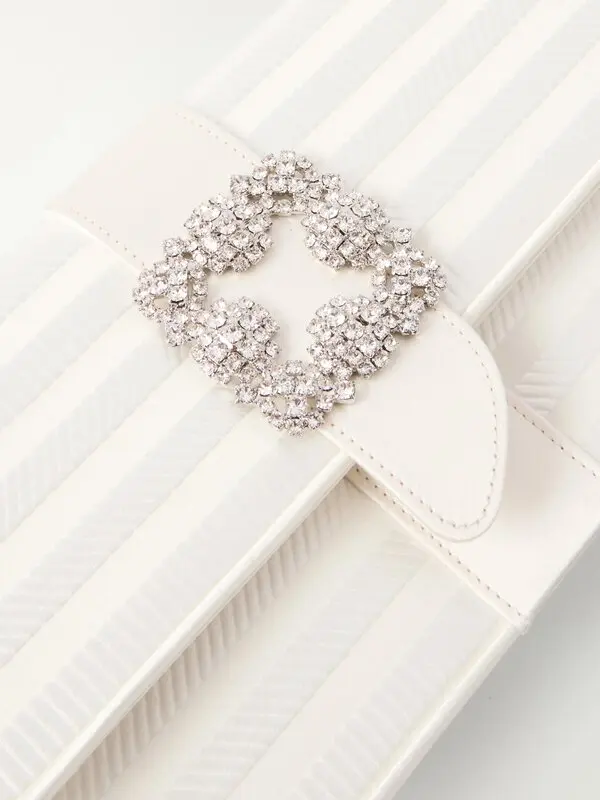 Manolo Blahnik Capri Crystal-embellished Silk-jacquard Clutch