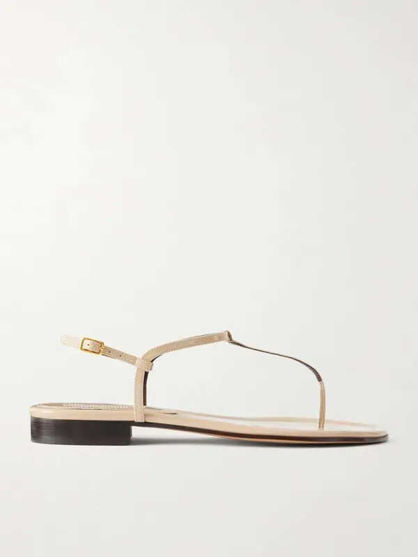 EMME PARSONS Cecilia Patent-leather Sandals - Beige
