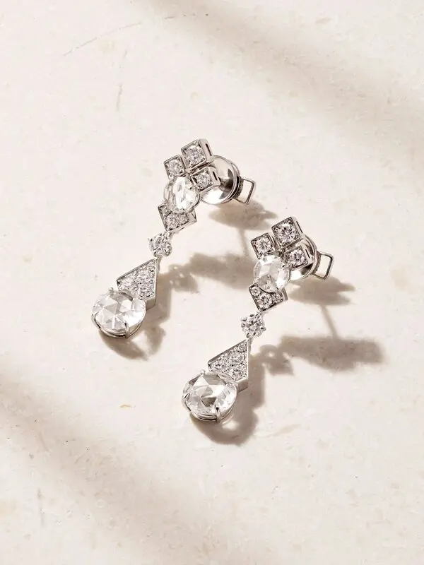 DAVID MORRIS Sempertino 18-karat White Diamond Earrings