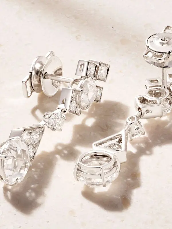 DAVID MORRIS Sempertino 18-karat White Diamond Earrings