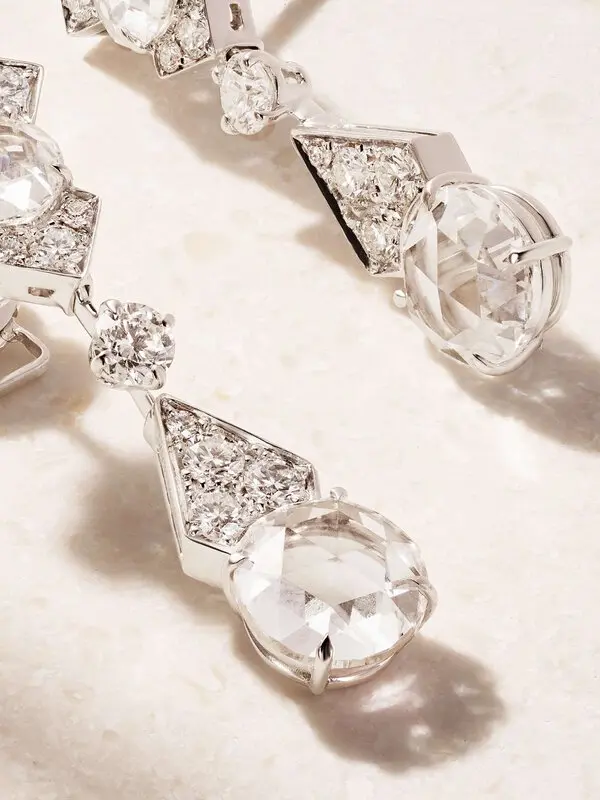 DAVID MORRIS Sempertino 18-karat White Diamond Earrings