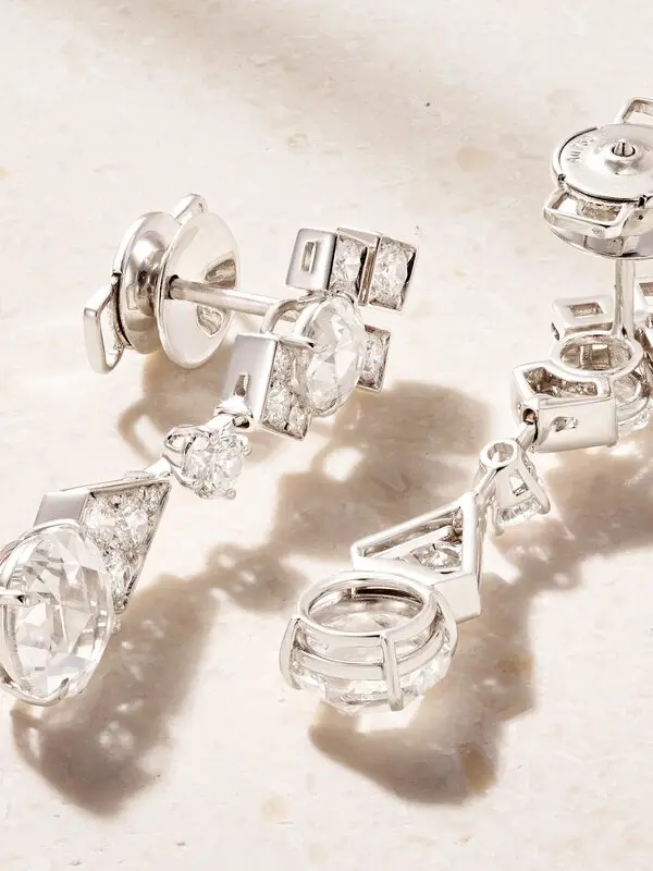 DAVID MORRIS 18-karat White Diamond Earrings
