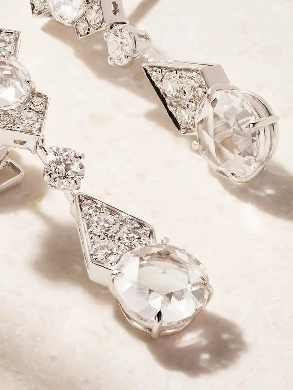 DAVID MORRIS 18-karat White Diamond Earrings