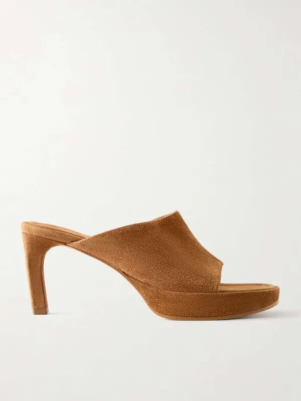 Balenciaga Fargo Suede Mules - Light Brown